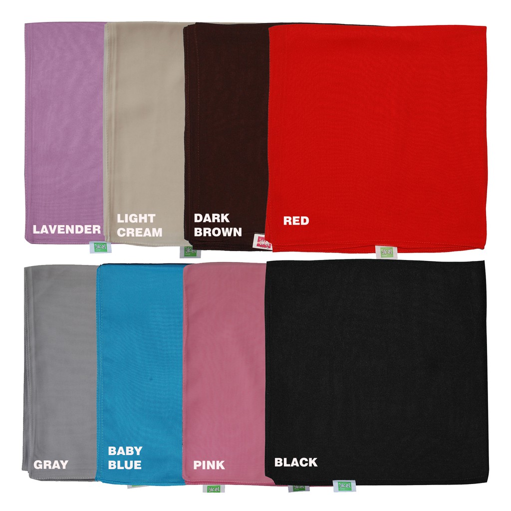 Jual Akel Jilbab Turki Segi Empat Polos 120X120 Hijab Bahan Chiffon ...