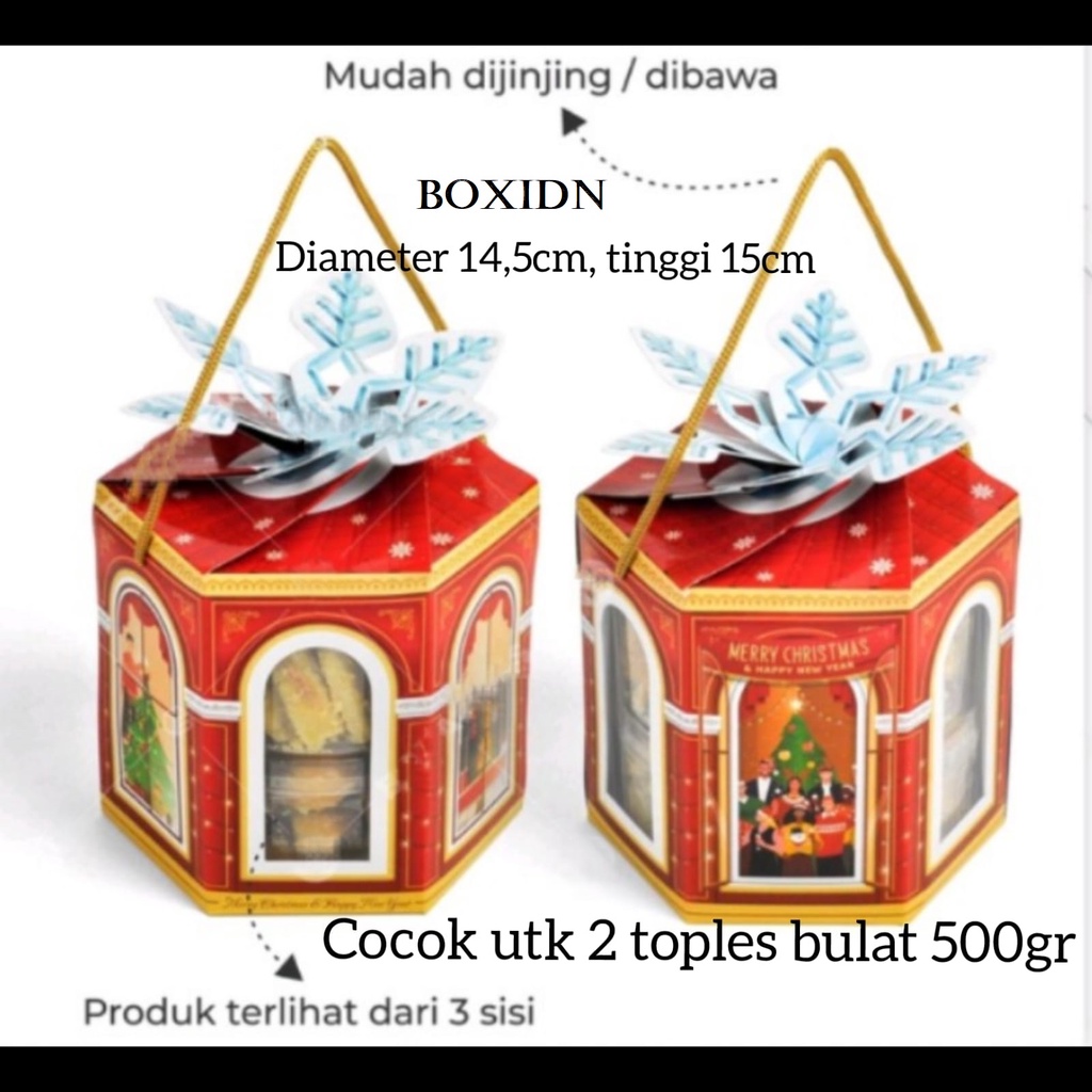 Jual Snowflake Christmas Box Natal 2 toples 500gr Box Natal 500gr Box ...