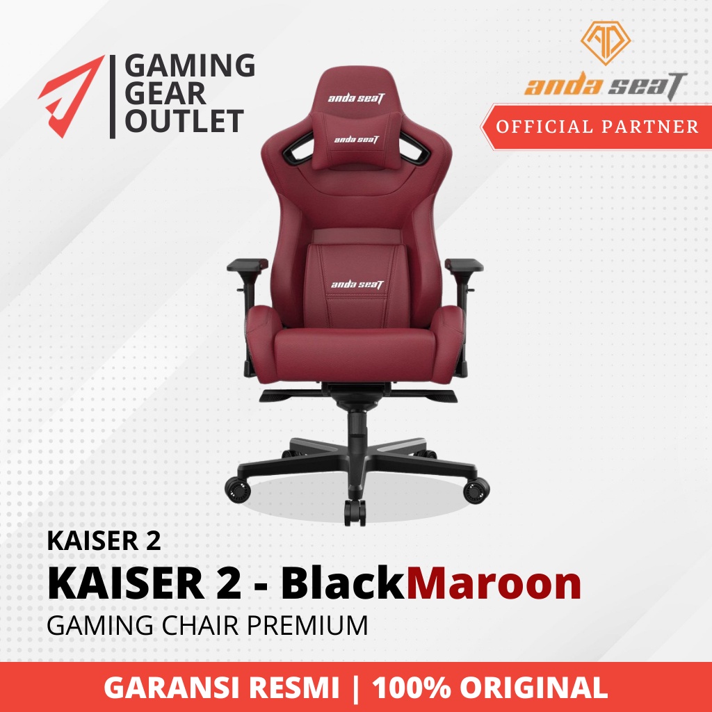 Jual AndaSeat Kaiser 2 Series Premium Kursi Gaming Chair - Black Maroon ...