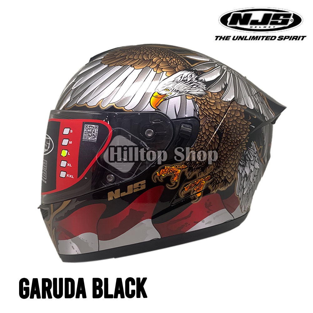 Jual Helm NJS ZX-1 Garuda Full Face DV Helmet | Shopee Indonesia