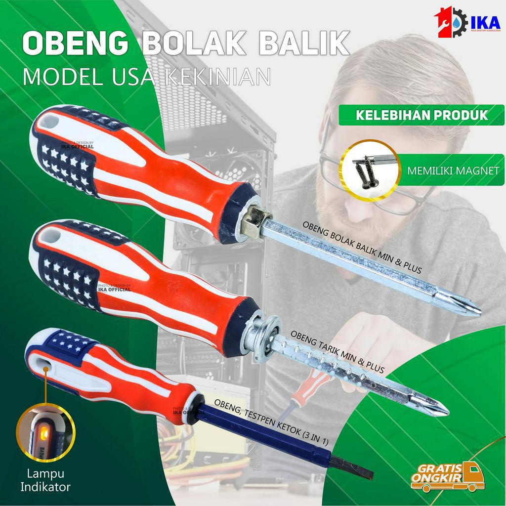 Jual Obeng Bolak Balik USA Amerika 4 Inch Obeng Plus Minus Termurah ...