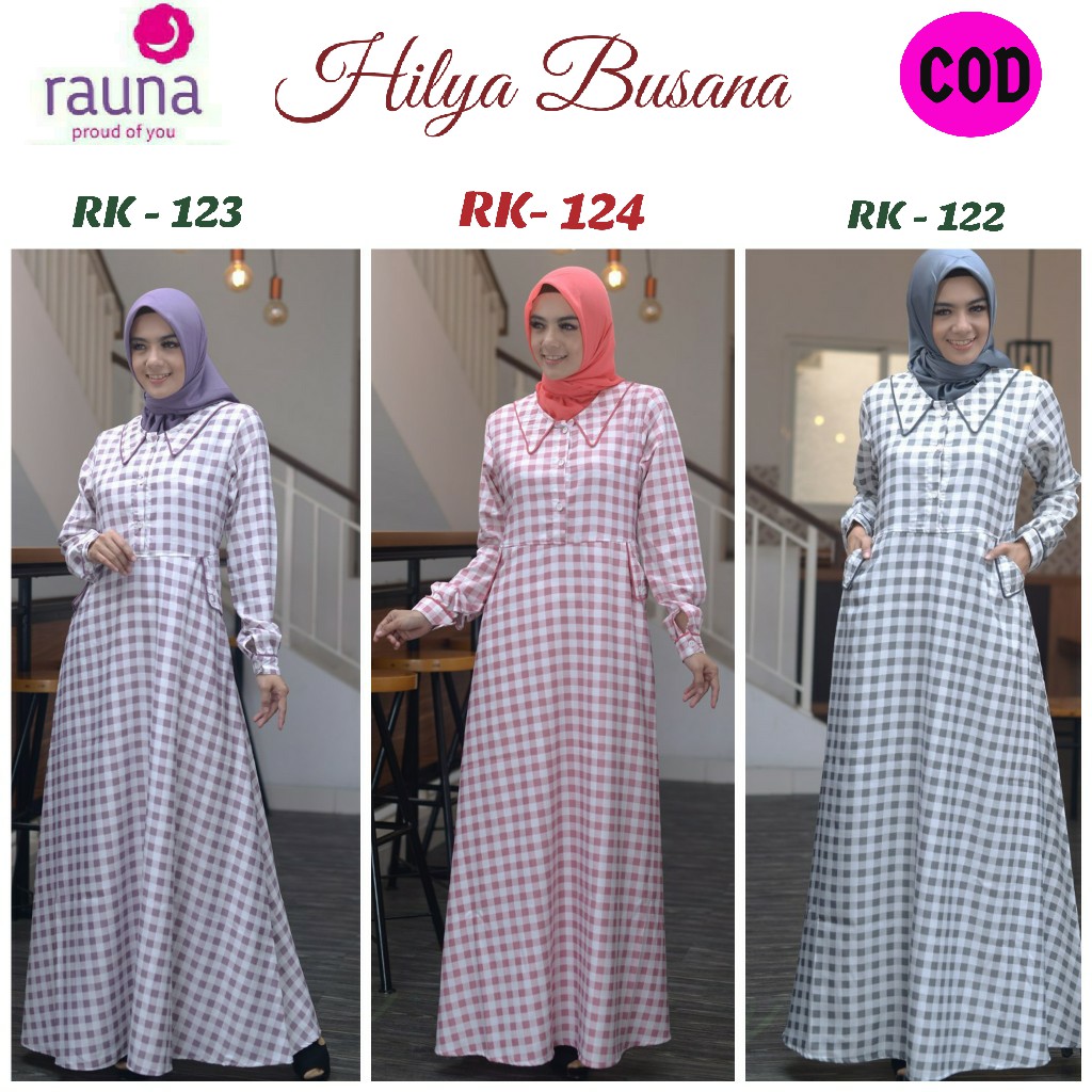 Jual Dress Rauna Terbaru / RK - 124 / Fashion Muslim | Shopee Indonesia
