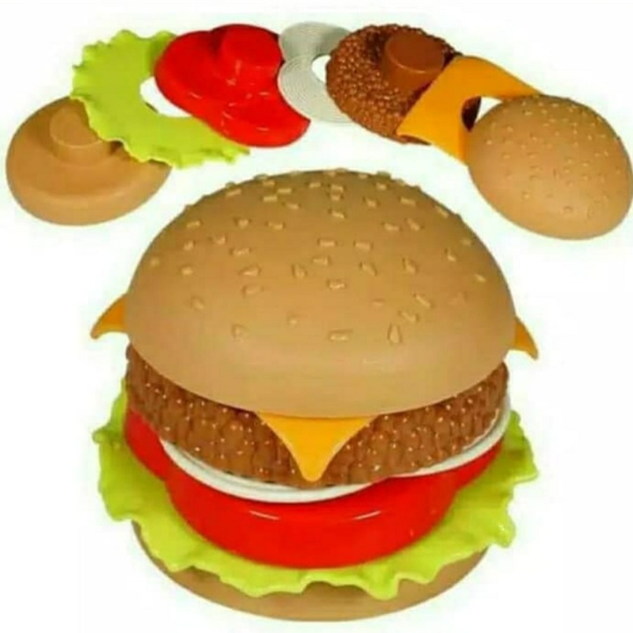 Jual mainan makanan hamburger roti sayuran mainan replika hamburger ...