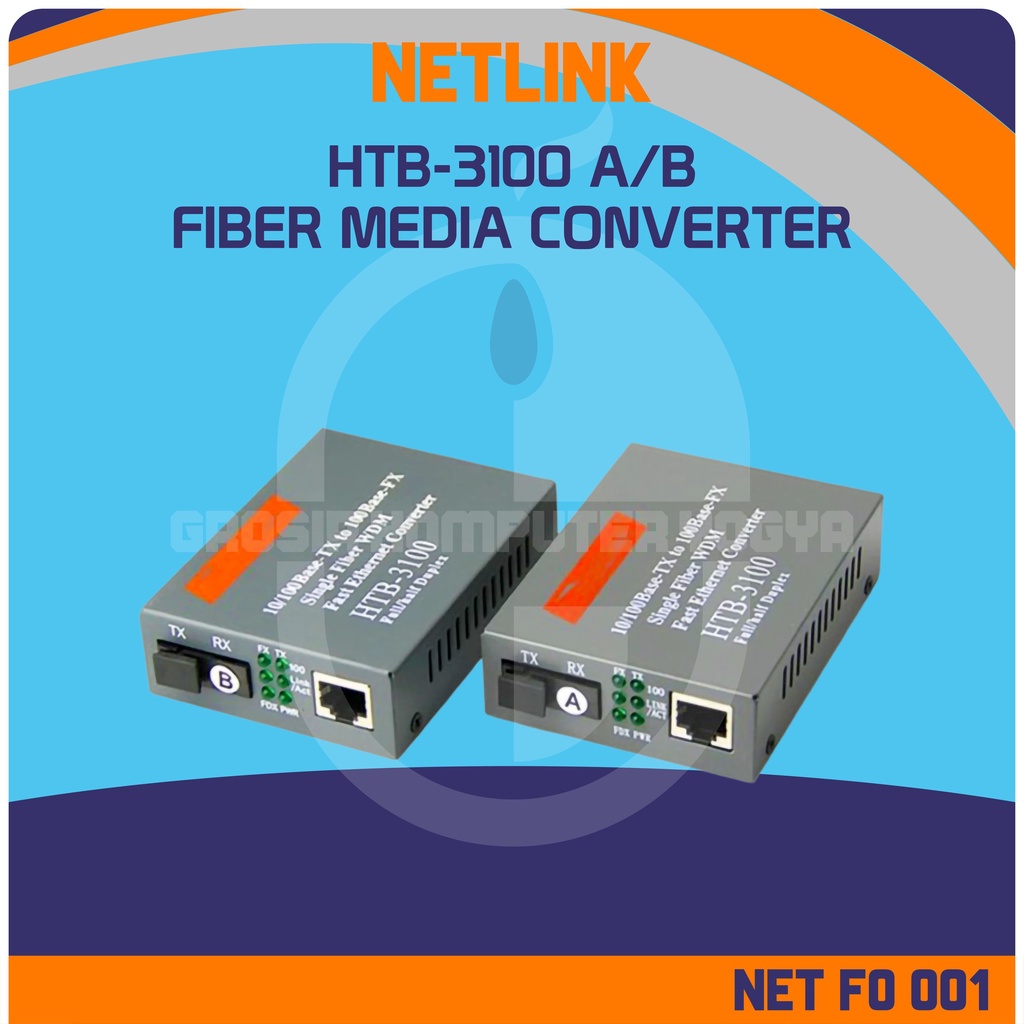 Jual NetLink HTB-3100 A/B 10/100M Single Mode Fiber Media Converter ...