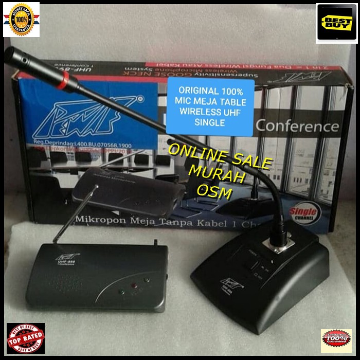 Jual Ori 100% Mic Meja Podium Wireless uhf condenser condesor wireles ...