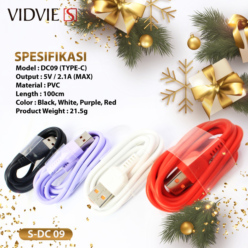 Jual Kabel Data Vidvie TYPE C 1m fast charge S-DC09T | Shopee Indonesia