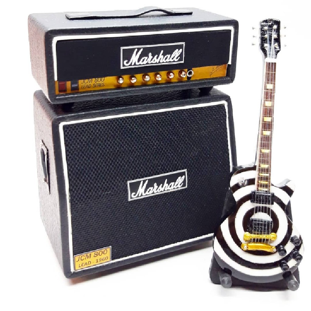 Jual Miniatur Sound Amplifier Sound Marshall JCM 800 dan Gitar Lespaul ...