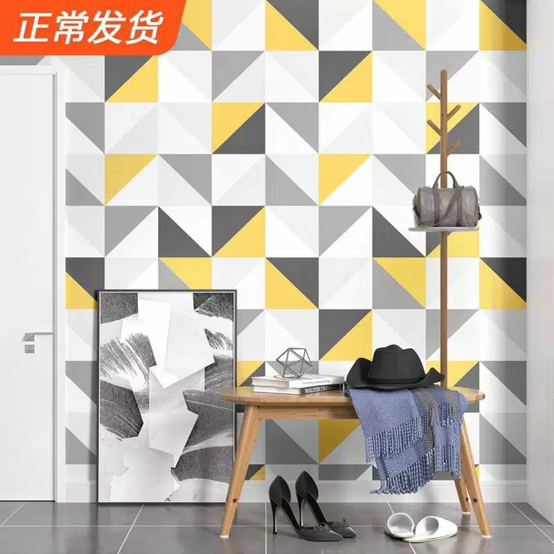 Jual motif geometris kuning wallpaper dinding 45cmx100cm | Shopee Indonesia