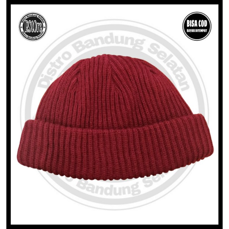 Jual SHORT BEANIE / KUPLUK BEANIE HAT MERAH MAROON / KUPLUK DEWASA ...