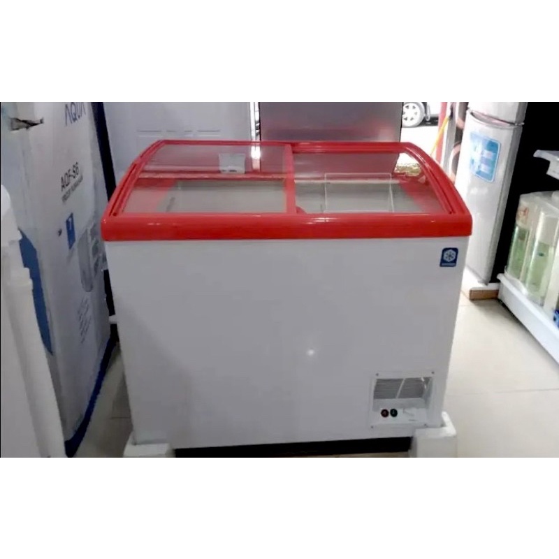 Jual Chest Freezer Maspion sliding glass. freezer box tutup kaca, bawah ...