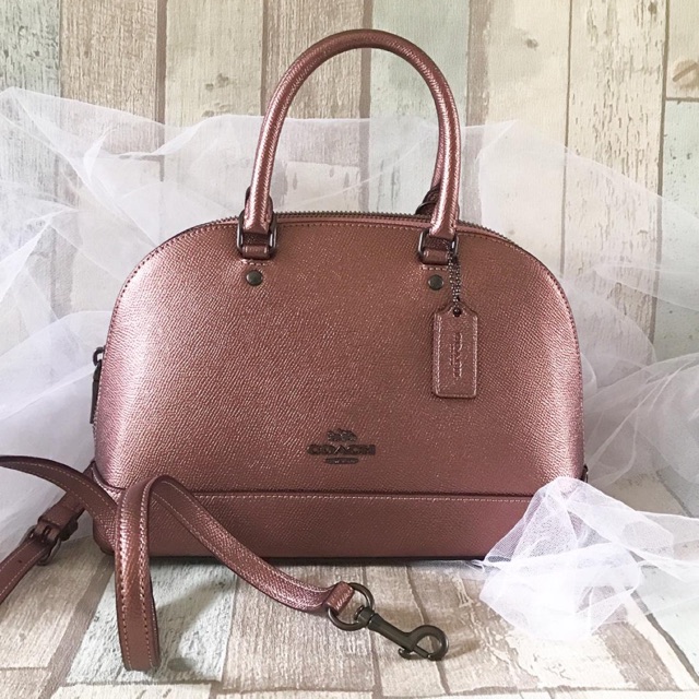 Jual Coach mini sierra warna metallic dark blush | Shopee Indonesia