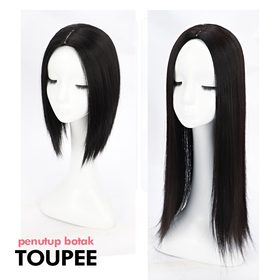 Jual TOM wig toupee penutup botak penambah volume hair clip poni clip ...
