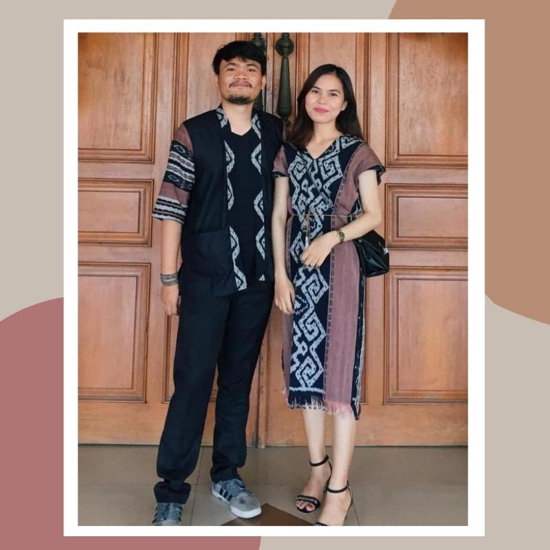 Jual [ READY ] Set couple Tenun - baju tenun couple - couple family - dress tenun - kimono tenun ...