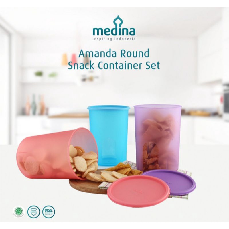 Jual Medina Amanda Round Container - Box bulat Snack - Box Simpan Snak ...