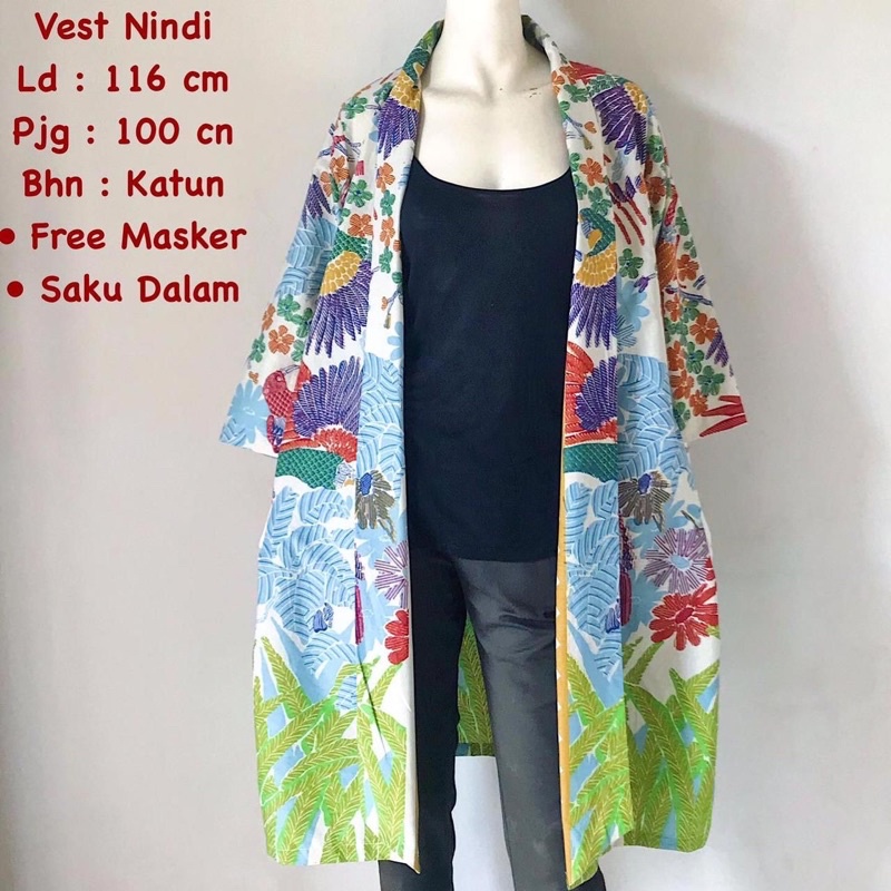 Jual [Pilih motif] VEST BATIK - OUTER BATIK KIMONIK - Outer Scarf ...