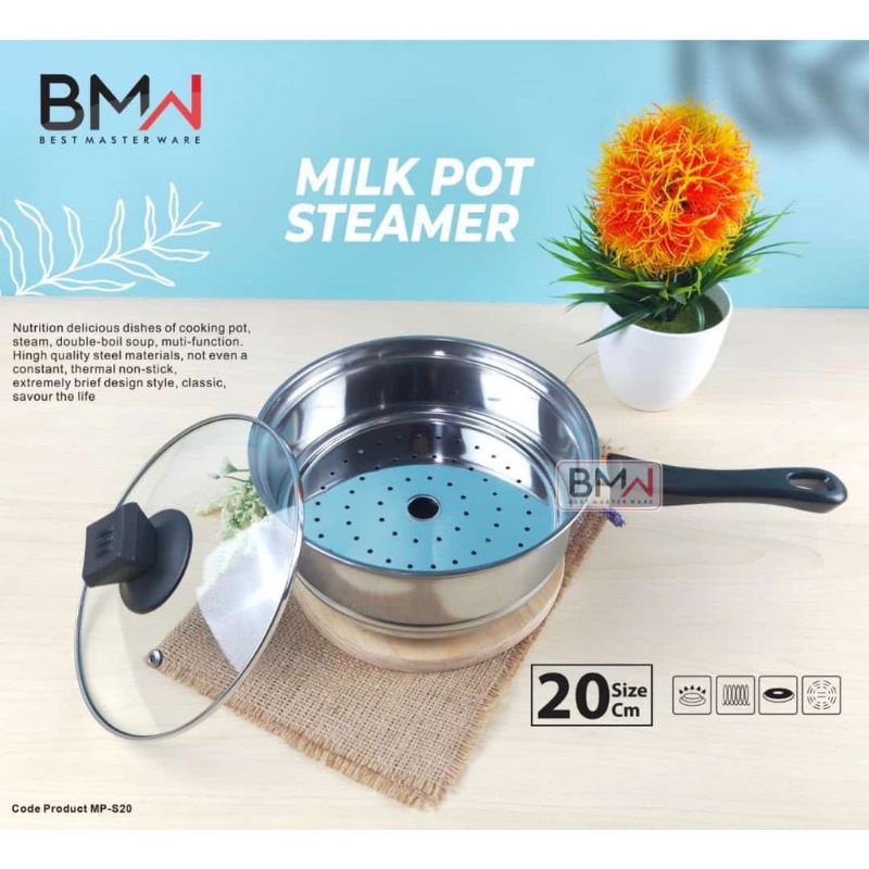 Jual Panci Susu Kukus Stainless Steel Milk Pot Steamer Panci Serbaguna | Shopee Indonesia