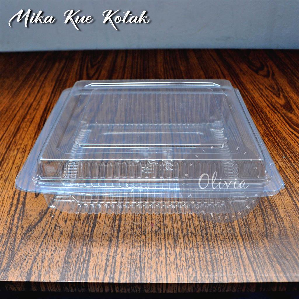 Jual Mika Kue Persegi / Box Kue Plastik Kotak/ Mika Tart Bening 20 Cm ...