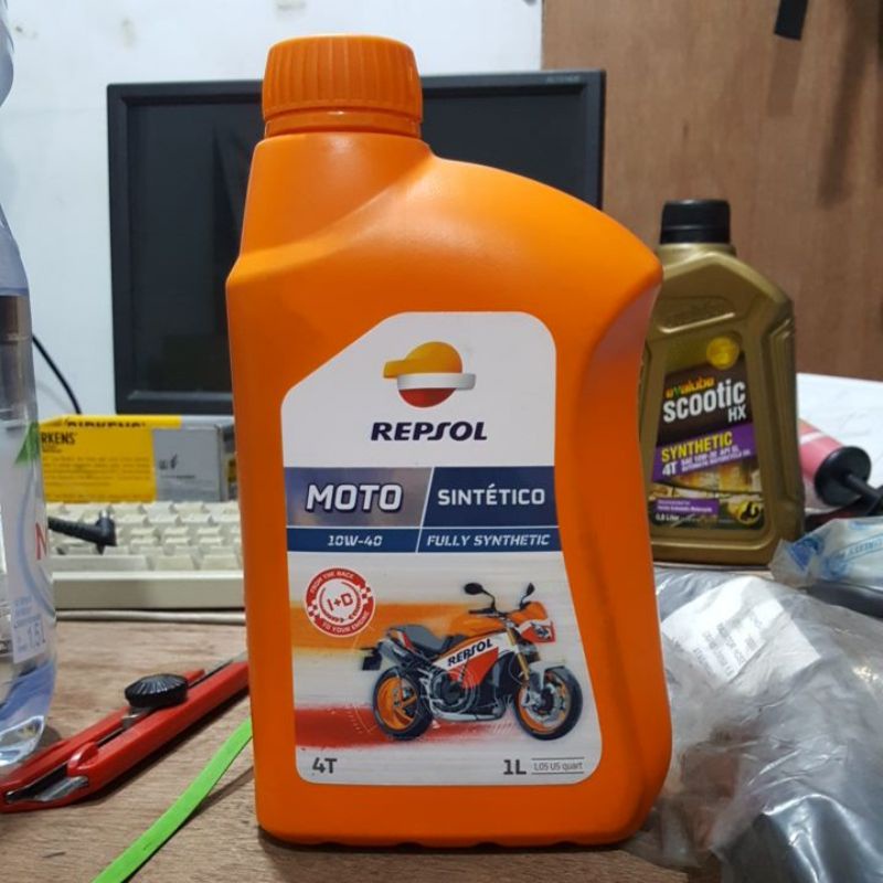 Jual Oli Mesin Motor Repsol Sintetico JASO MA2 Botol 1Liter | Shopee ...
