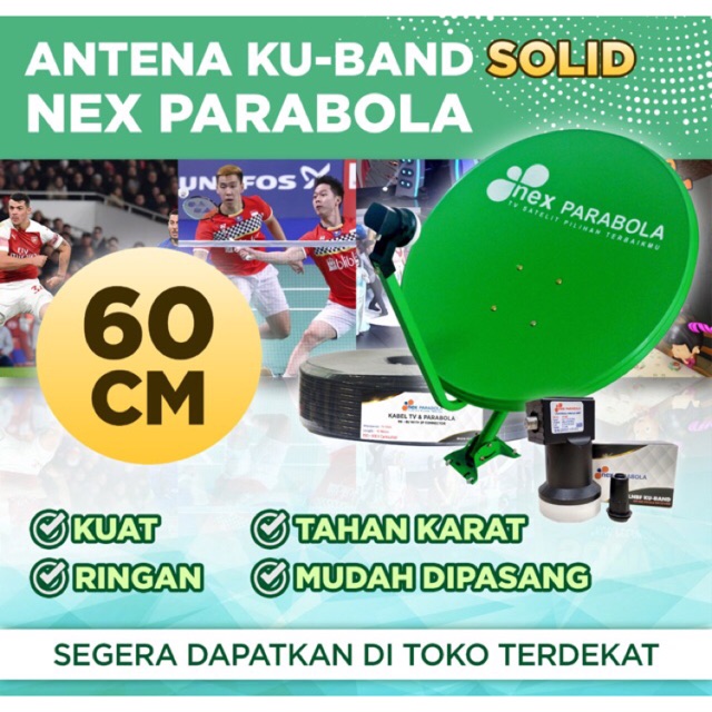 Jual Dish ODU SET NEXPARABOLA Hijau Ku Band Offset Komplit Kabel + LNB ...