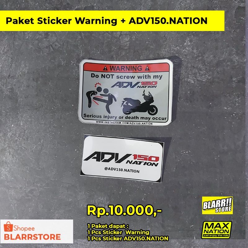 Jual Sticker warning NMAX AEROX XMAX LEXI 125 ADV 150 PCX NOUVO FAZZIO ...