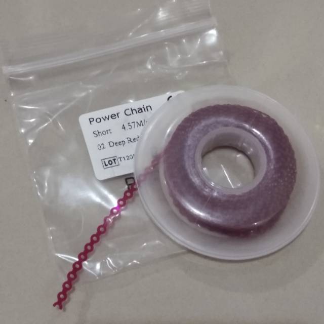 Jual Karet behel gigi Merah Maroon ( 02 ) 1 Meter Power Chain Creative ...