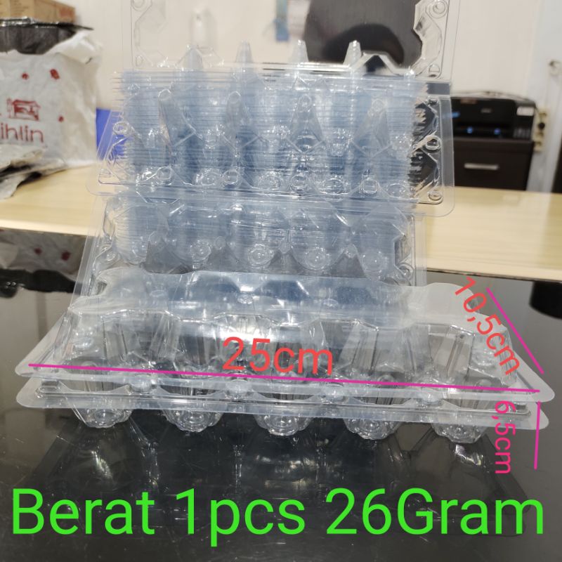 Jual Plastik Mika 10 Telur + Kancing Pengunci / Egg Tray / Kotak Box ...
