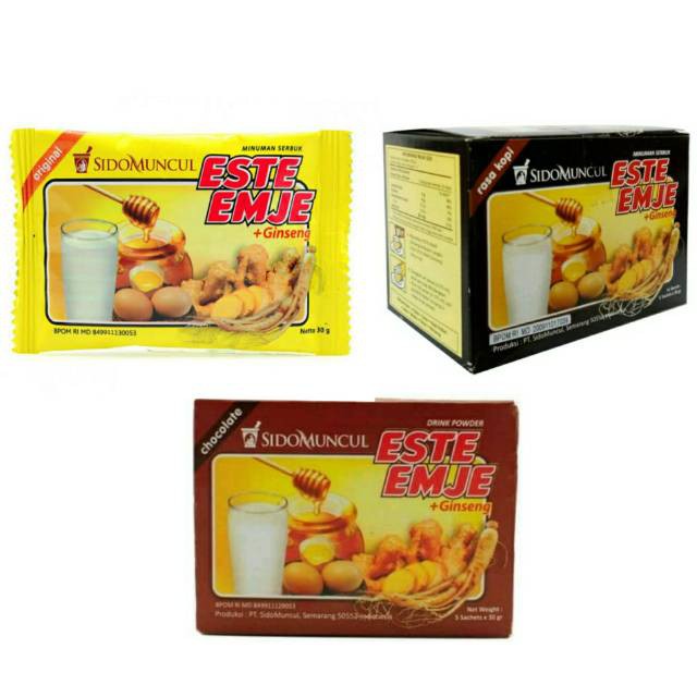 Jual ESTE-EMJE Susu SidoMuncul 30gr per box isi 5 sachet (Original +GINSENG / Coklat ) | Shopee ...