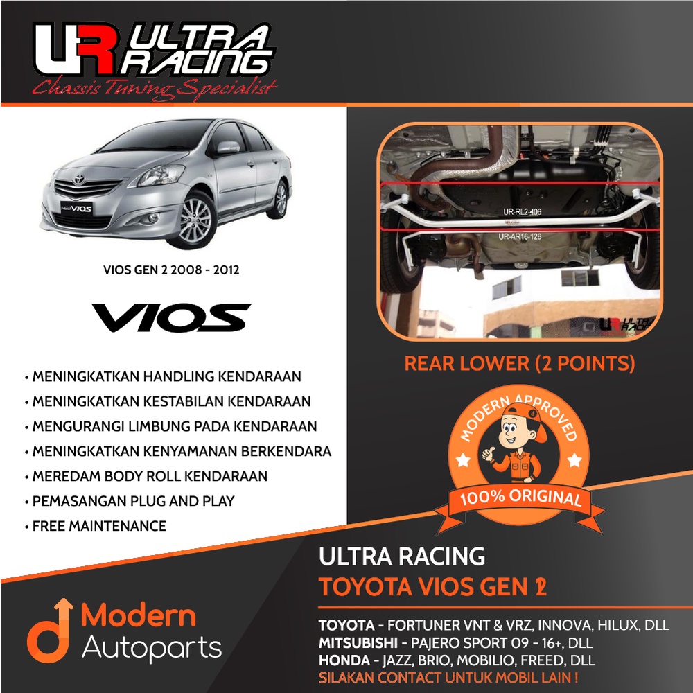Jual Stabilizer Ultra Racing Vios Gen 2 REAR LOWER Plug n Play | Shopee ...