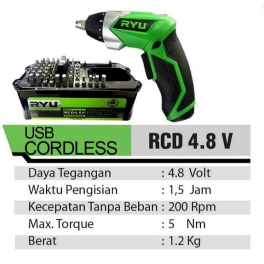 Jual Mesin bor cordless RYU RCI 20V RCD 12V Mesin Bor Cordless/bor ...