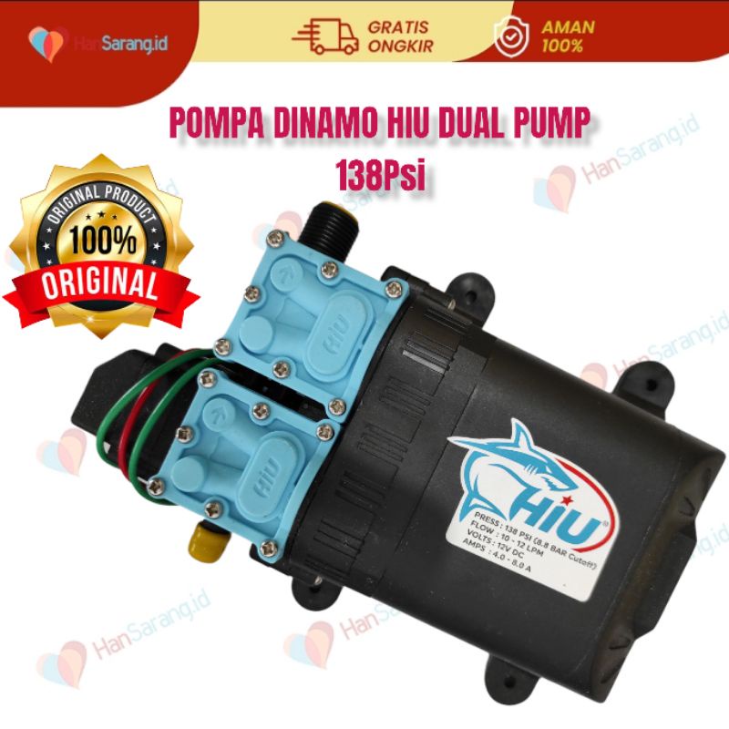 Jual Pompa DC HIU Dual Pump Bigpump 138psi 8.8 Bar Dinamo NARA Double power 138 PSI Pompa 12 V ...