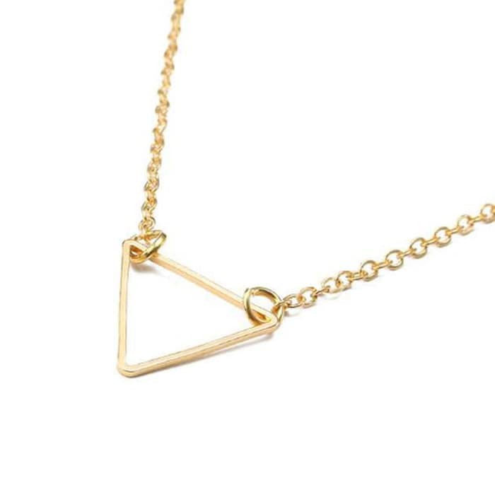 Jual Jual kalung simpel segitiga simple hollow triangle pendant ...