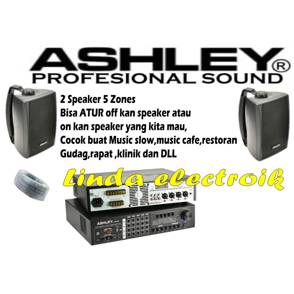 Jual paket sound system ashley z5200 ashley b65 2bh 6'' music slow ...