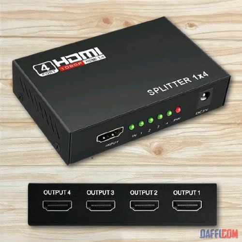 Jual HDMI SPLITTER 1-4 (1 INPUT - 4 OUTPUT) | Shopee Indonesia