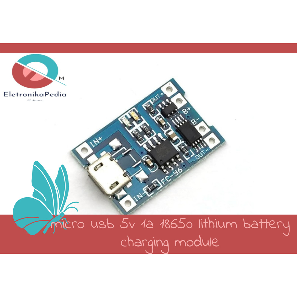 Jual micro usb 5v 1a 18650 lithium battery charging module | Shopee ...