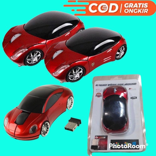Jual Mouse USB Wireless Optical Mose Bentuk Karakter Mobil Keren Unik ...