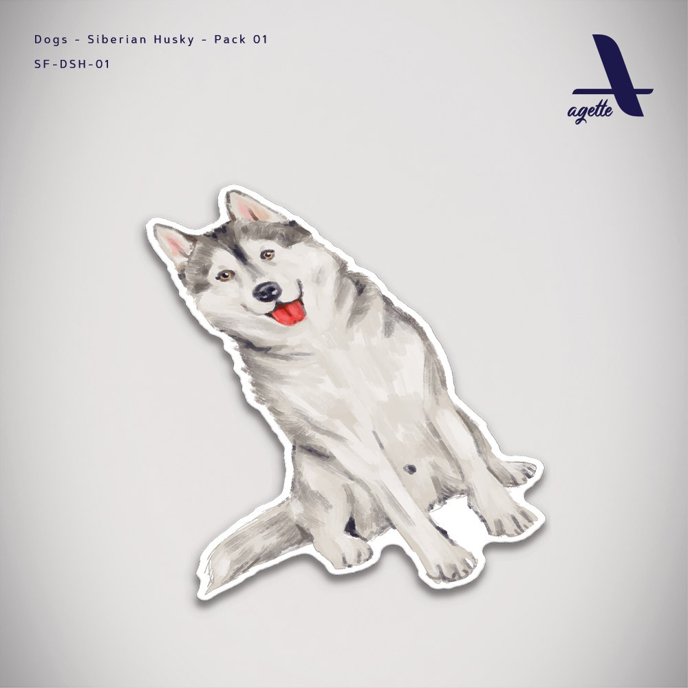 Jual 1 PCS - Stiker Anjing Husky Lucu - 01 - Laminasi - Waterproof ...