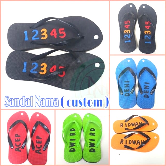 Jual Sandal Nama Sendiri || sandal anak || sandal pesantren || sandal ...