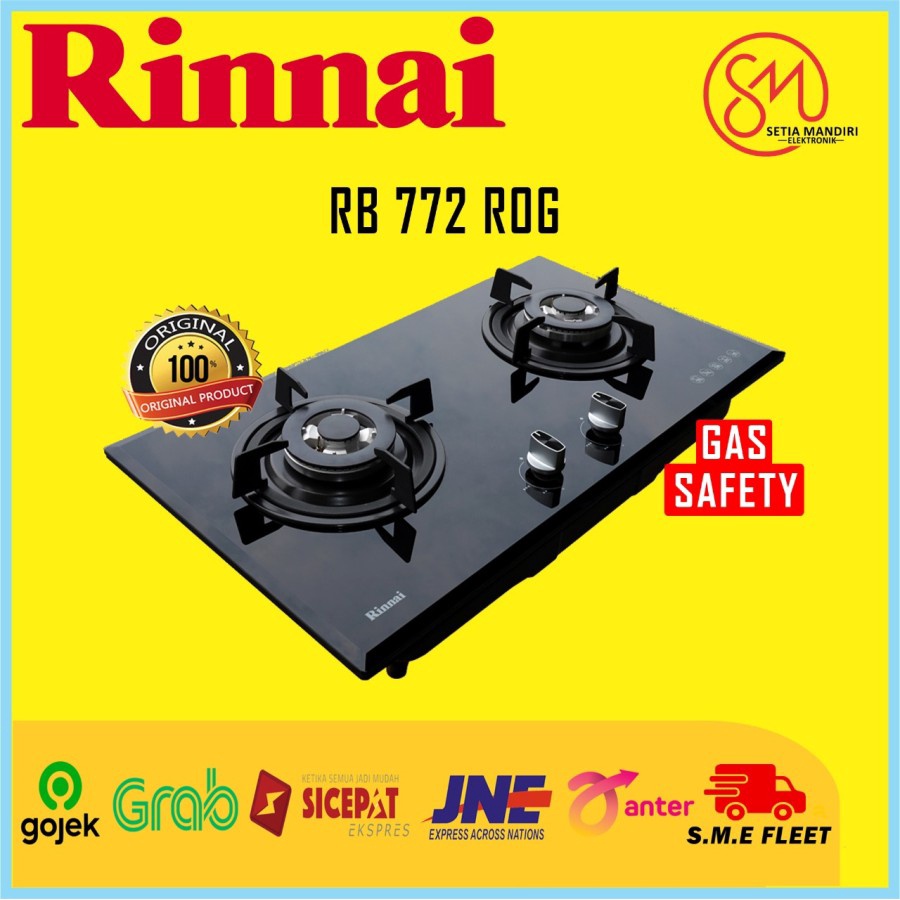 Jual RINNAI RB772RO Kompor Gas Tanam 2 Tungku Tempered Glass RB-772RO(G) | Shopee Indonesia
