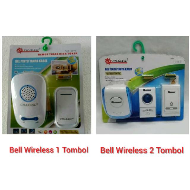 Jual Bell Bel Pintu Rumah Wireless 1 Tombol / 2 Tombol Chakasu ...