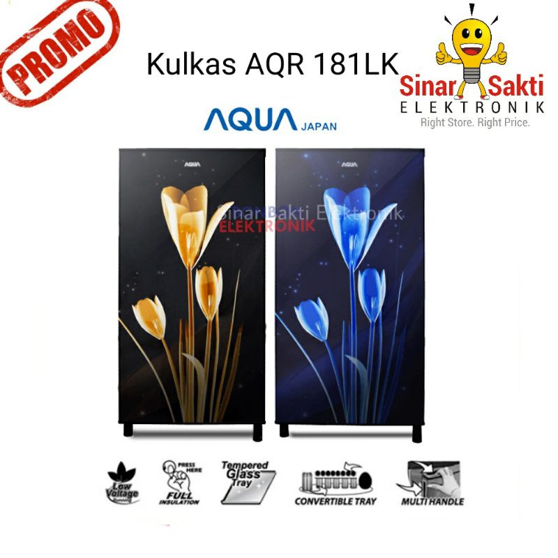 Jual Kulkas Aqua 1 Pintu AQRD 185 MSB Motif Bunga Lemari Es AQR 185 MSB ...