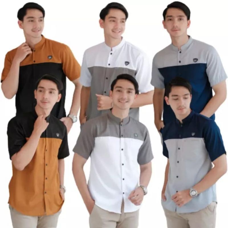Jual Baju Koko Modern Lengan Pendek / Baju Koko Pria Terbaru / Koko ...
