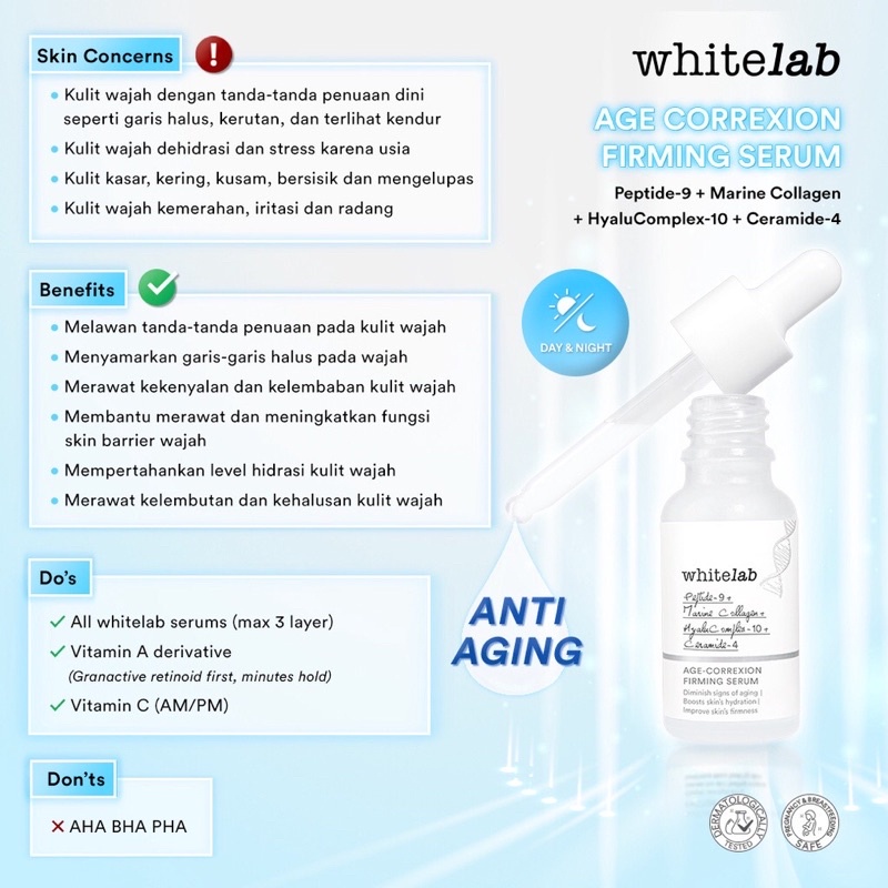 Jual Whitelab Age Correxion Firming Serum 20ml | Shopee Indonesia