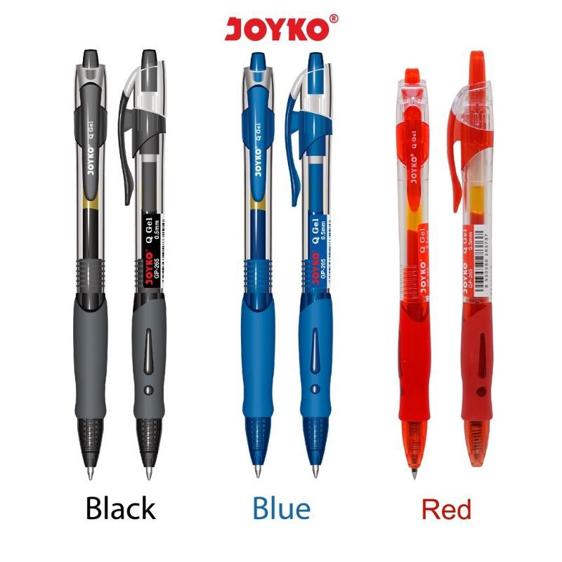 Jual Gel Pen JOYKO GP-265 Q Gel 0.5mm HITAM/MERAH/BIRU (1PC) | Shopee Indonesia