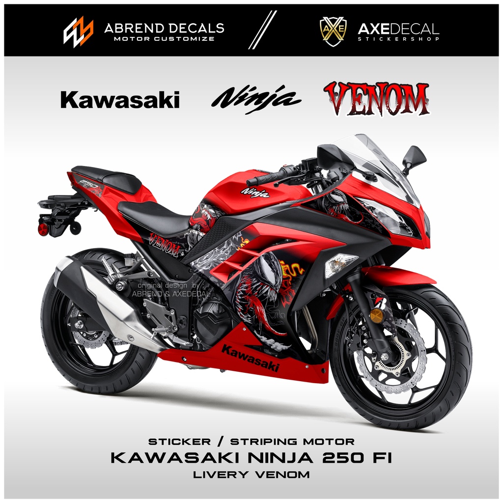 Jual Decal Striping Ninja 250 Fi Venom / Stiker Motor Kawasaki Ninja FI ...
