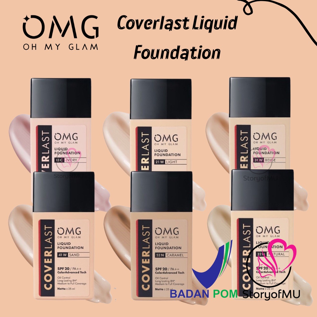 Jual ️ StoryofMU ️ OMG Oh My Glam Coverlast Liquid Foundation - Alas Bedak | Shopee Indonesia