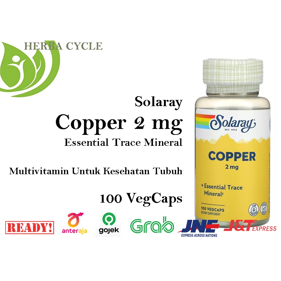 Jual Solaray Copper 2mg 100 Veg Caps Multivitamin Kesehatan Tubuh ORI ...