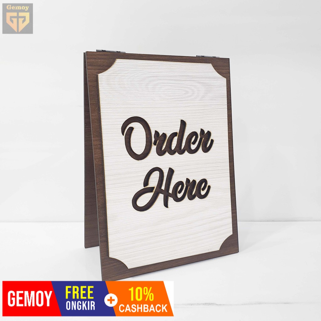 Jual Gemoy BKIS Signage Cafe duduk - ORDER HERE (MEJA) - Standing Sign ...