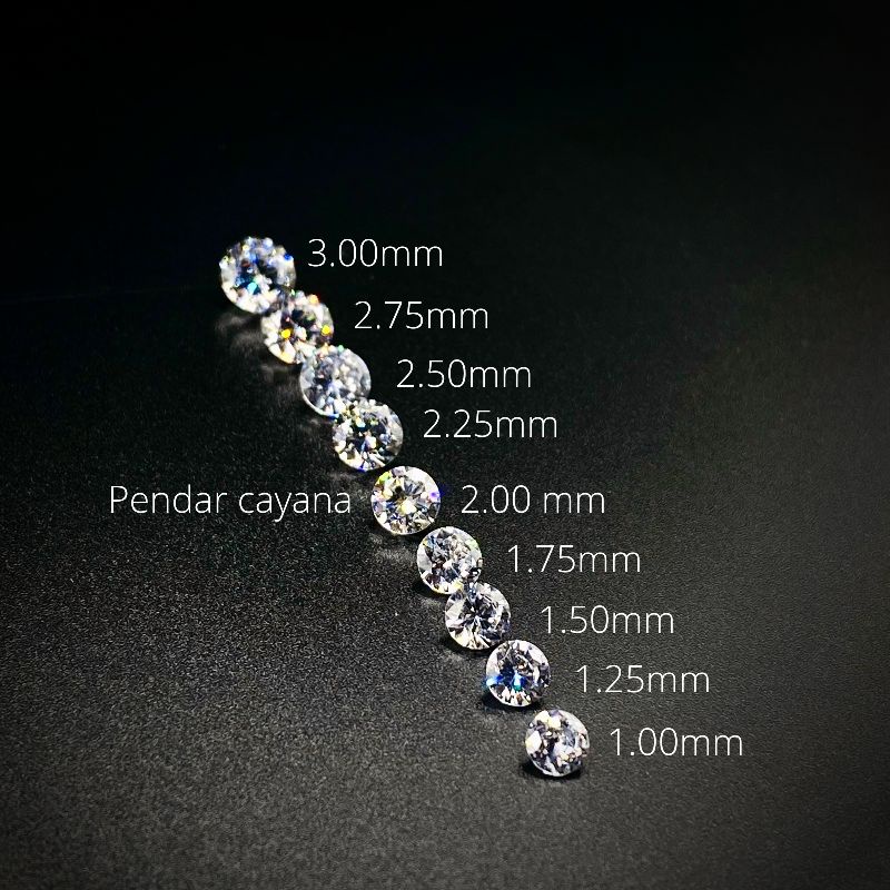 Jual batu permata sirkon AAA /A3 cubic zirconia 1 mm - 3 mm round white / GRAM | Shopee Indonesia