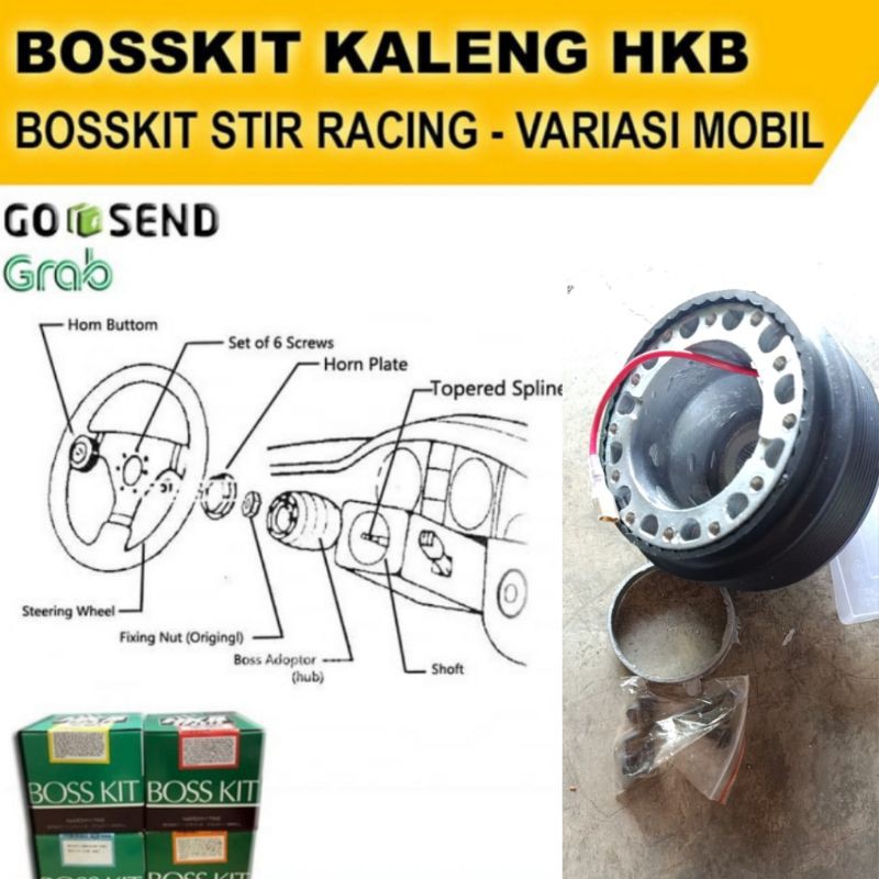 Jual BOSKIT STIR RACING BOSSKIT HKB SPORT WHEEL MOBIL UNIVERSAL H 1 H1 LX NOUVA FERIO CIELO ...
