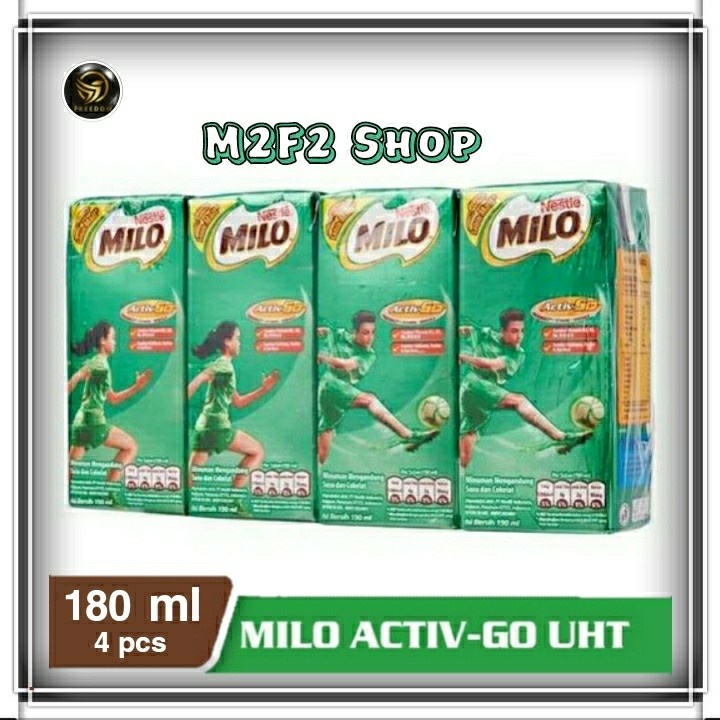 Jual Susu Milo Kotak Cokelat ACTIVE GO UHT - 180 ml (Kemasan 4 Pcs) | Shopee Indonesia